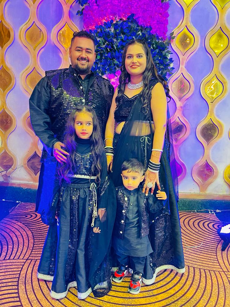 Sparkling Shining Black Sequin Aline Gown Set for Mom and Daughter