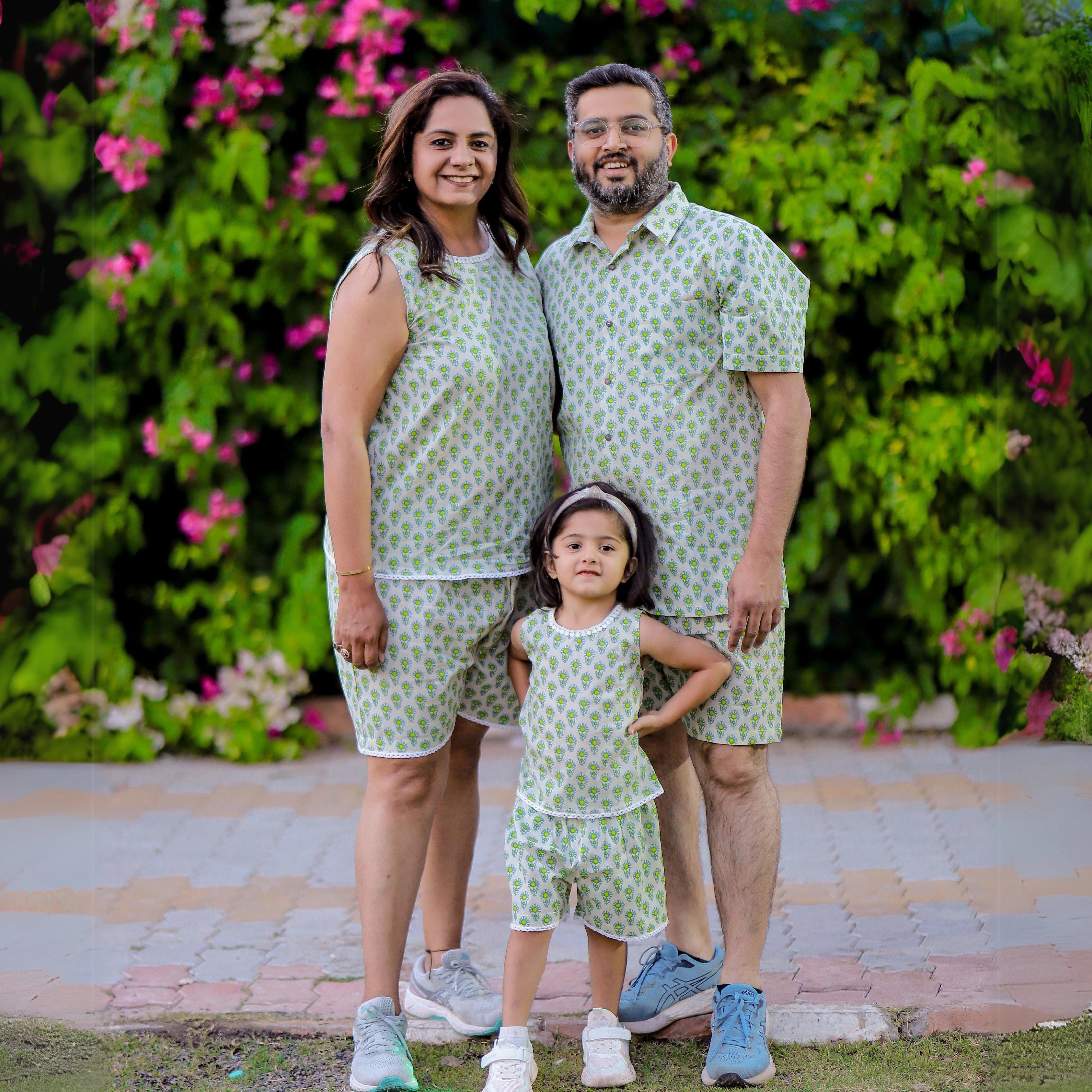 Vacation Ready Green Floral Printed Family Outfit – Holiday & Beachwea